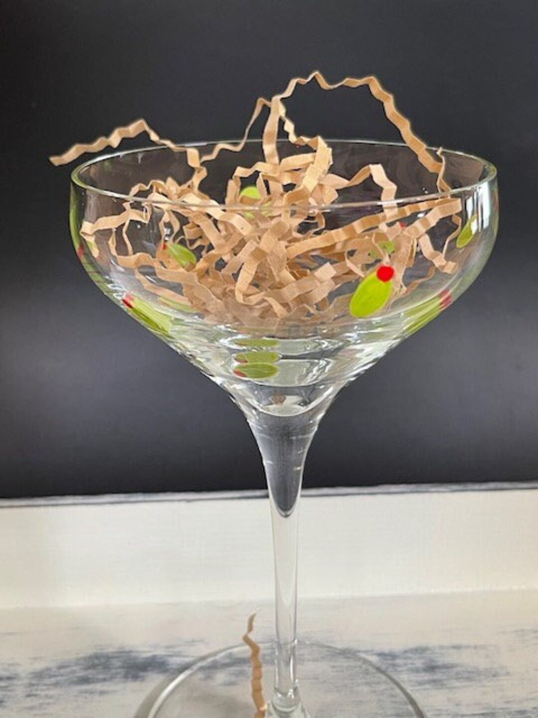 Olive-you, Hand-painted Martini Glass - Etsy