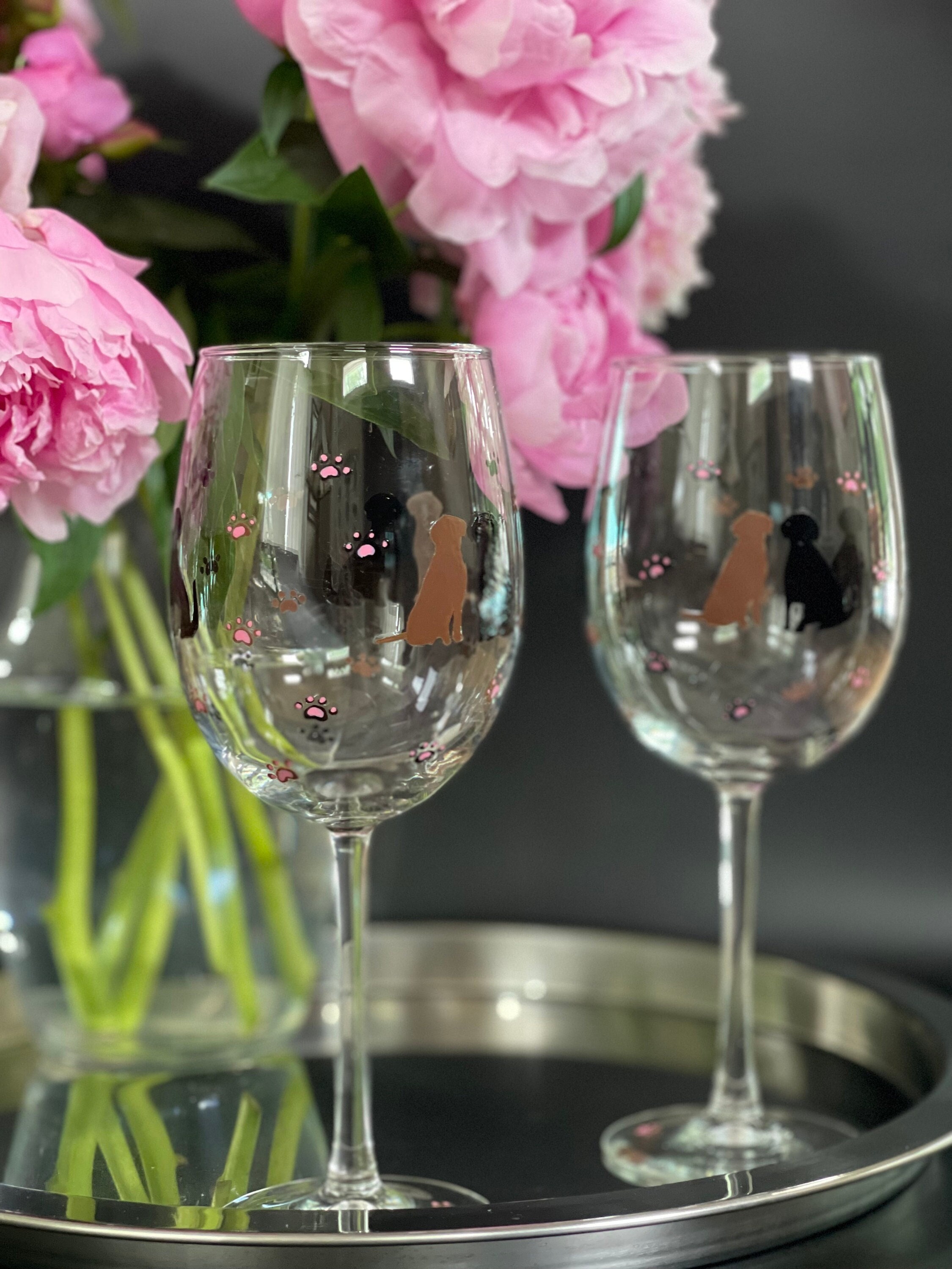 Labrador Retrievers, Hand-painted Wine Glass - Etsy