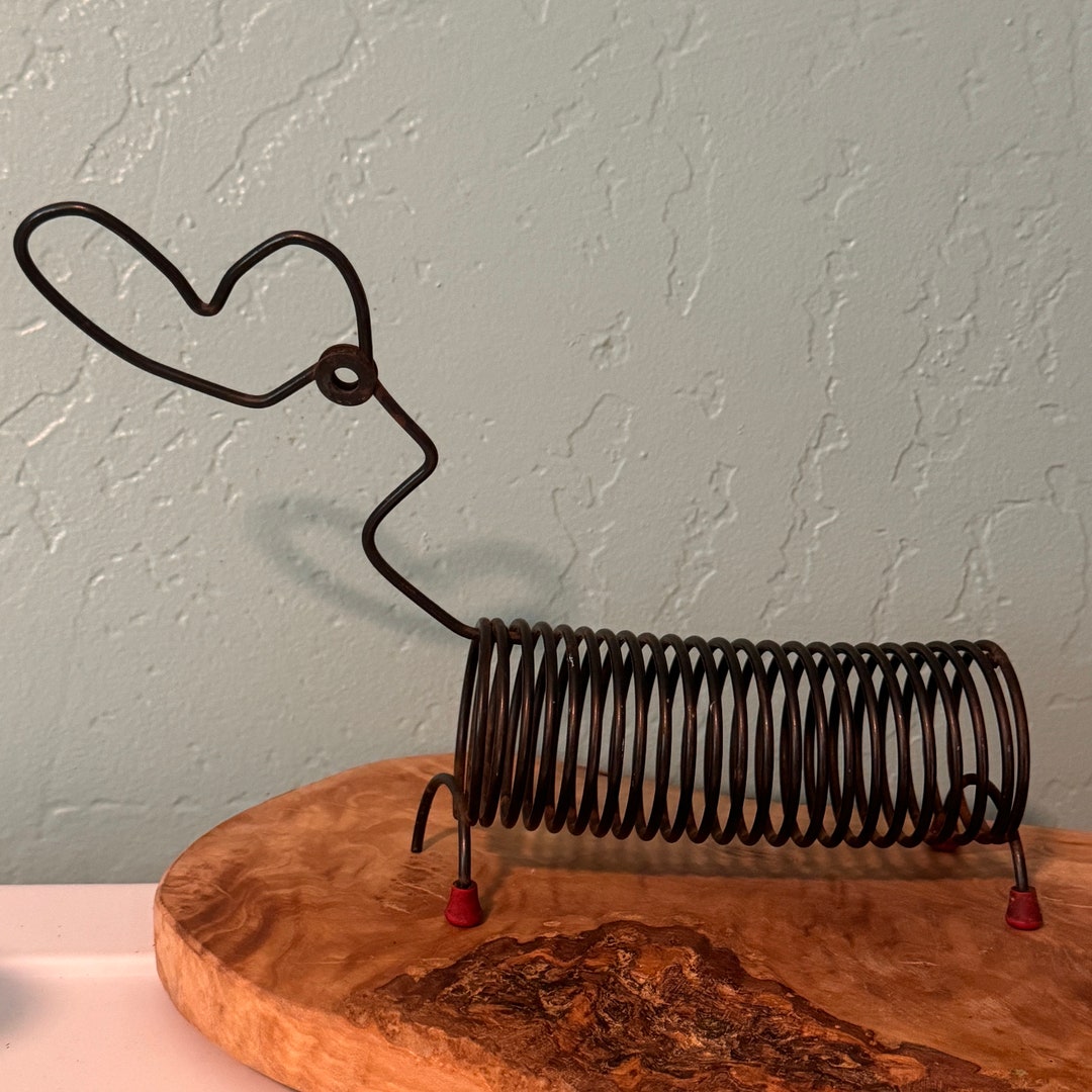 Vintage Metal Coil Dog Letter Holder 1960’s - Etsy