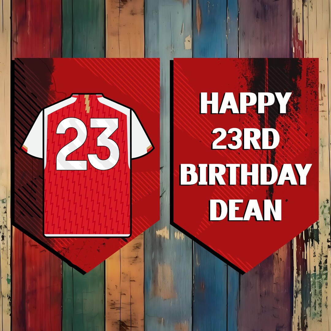 Arsenal Football Birthday Bunting Party Banner Gunners Personalised ...