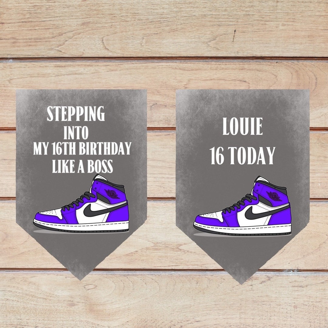 Personalised Air Jordan Bunting, Birthday Bunting,party,banner. Happy ...