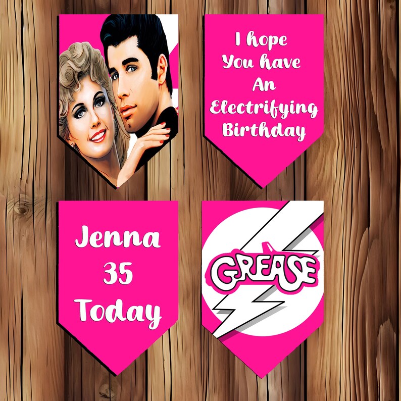 Grease Birthday Bunting , Birthday Banner, Party Decorations, Grease ...