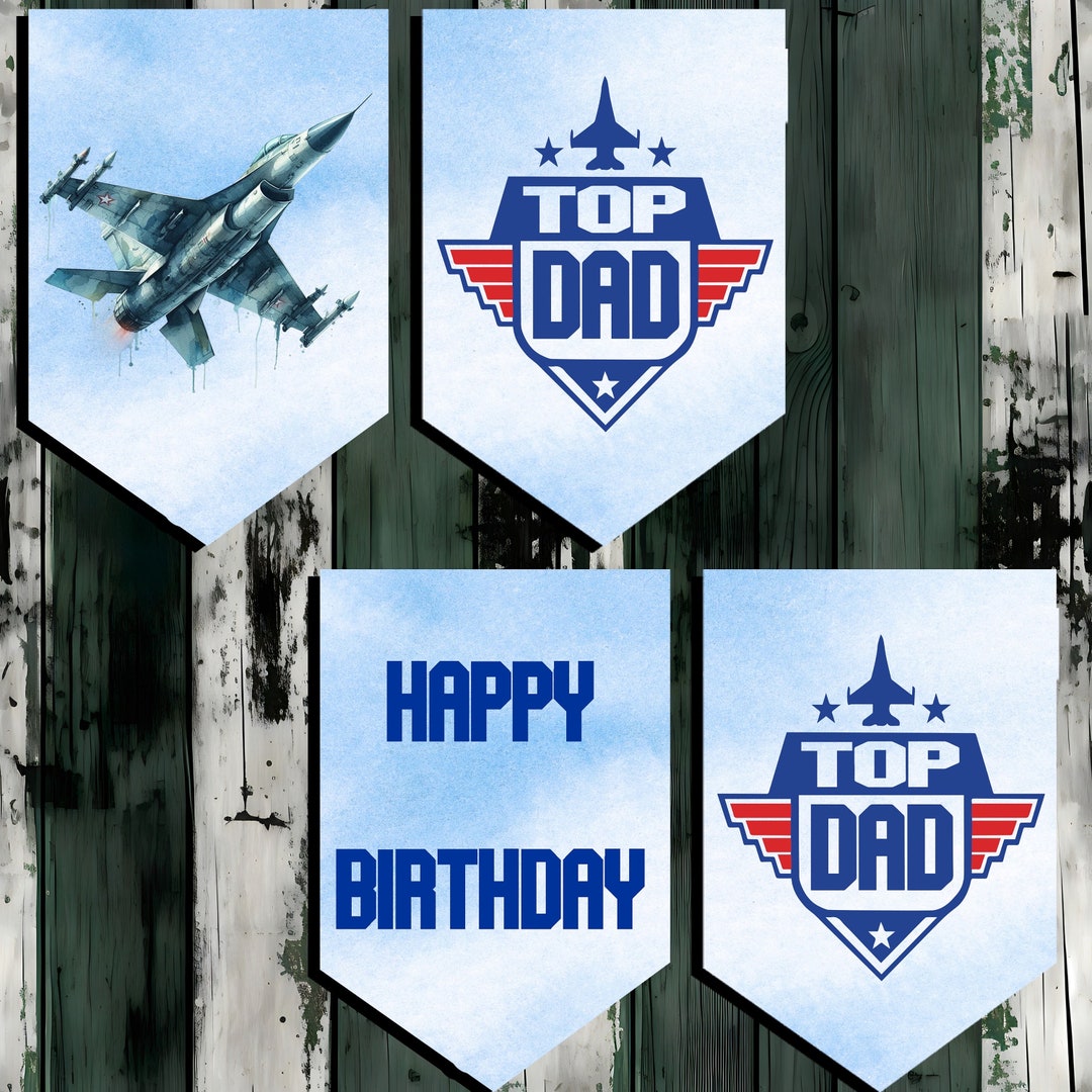 Birthday Bunting, Top Gun Themed, Party Bunting , Party Decorations,dad ...
