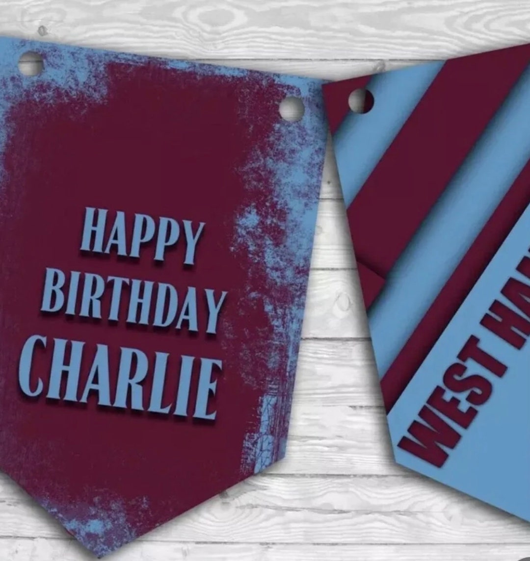 Personalised Football Bunting , West Ham Colour Football Bunting ...