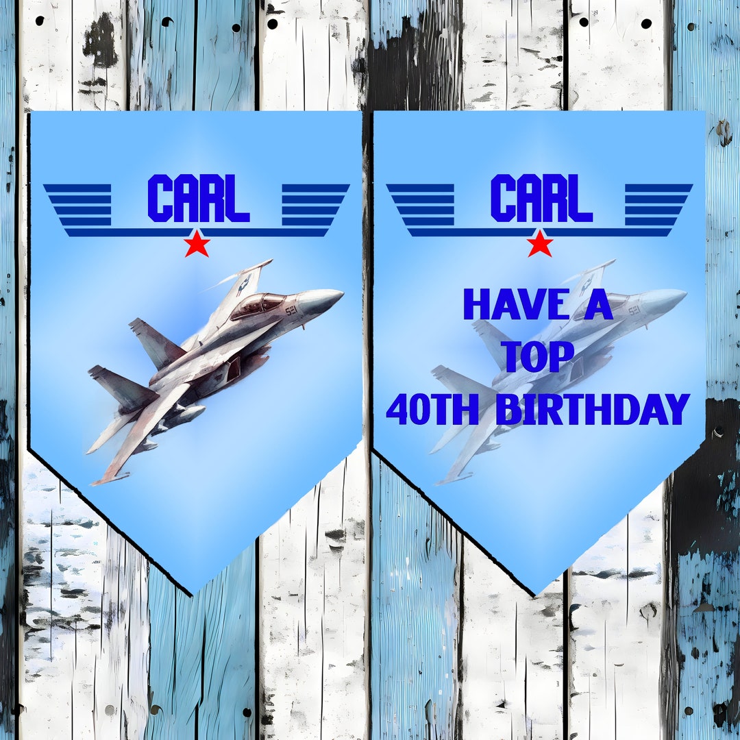 Personalised Birthday Bunting, Top Gun Themed, Party Bunting , Party ...