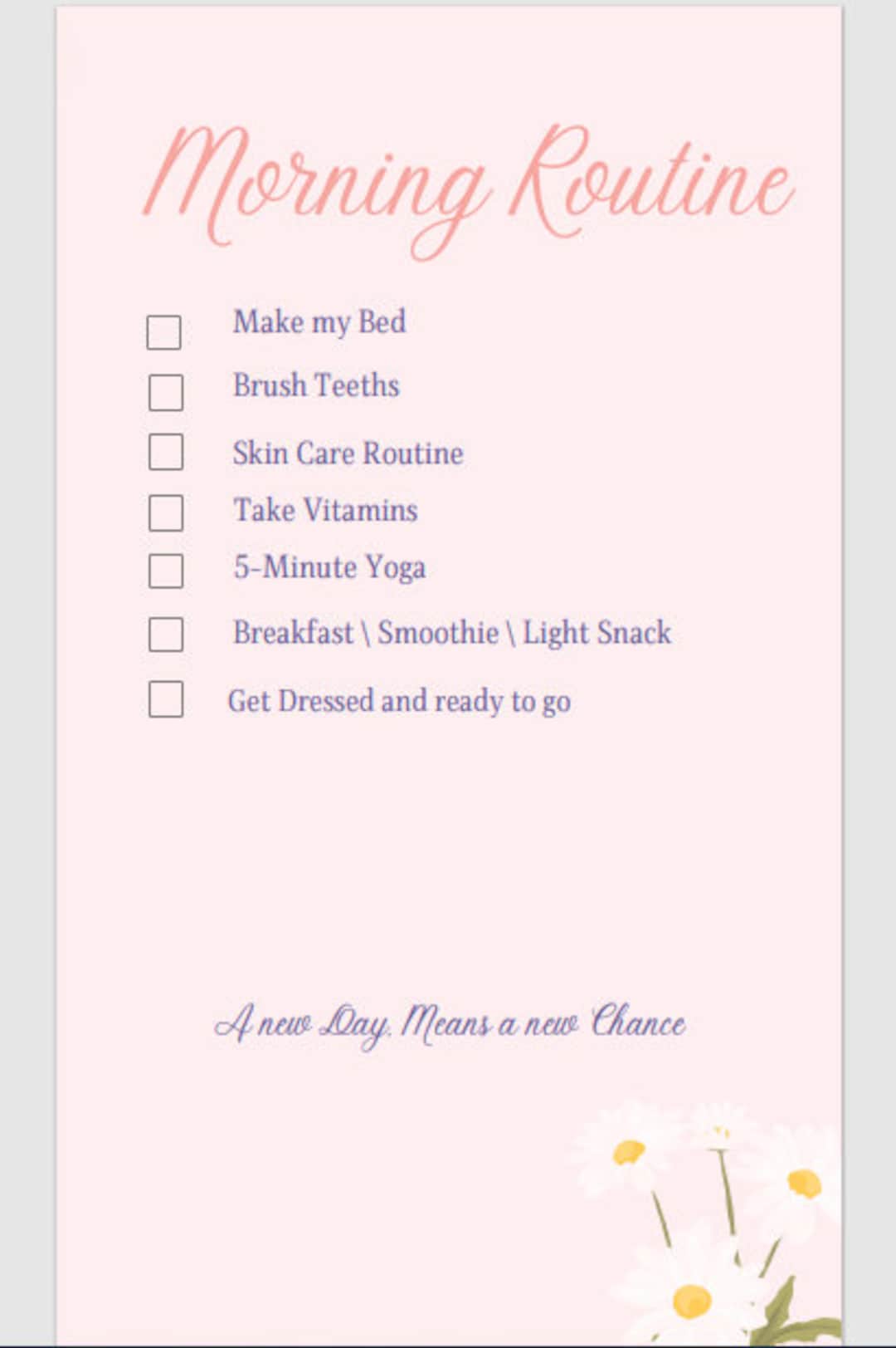 Daily Routine Checklist - Etsy