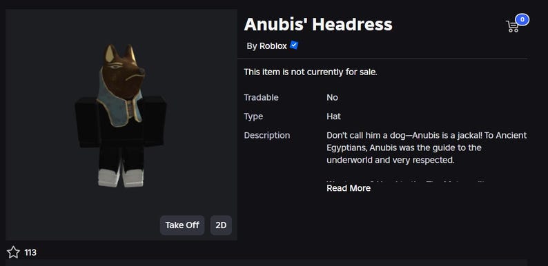 Roblox MET MUSEUM - Anubis Headdress - Etsy