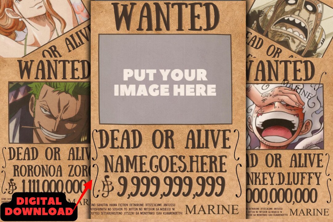 One Piece Editable Wanted Poster | Easily Customizable (canva) - Etsy