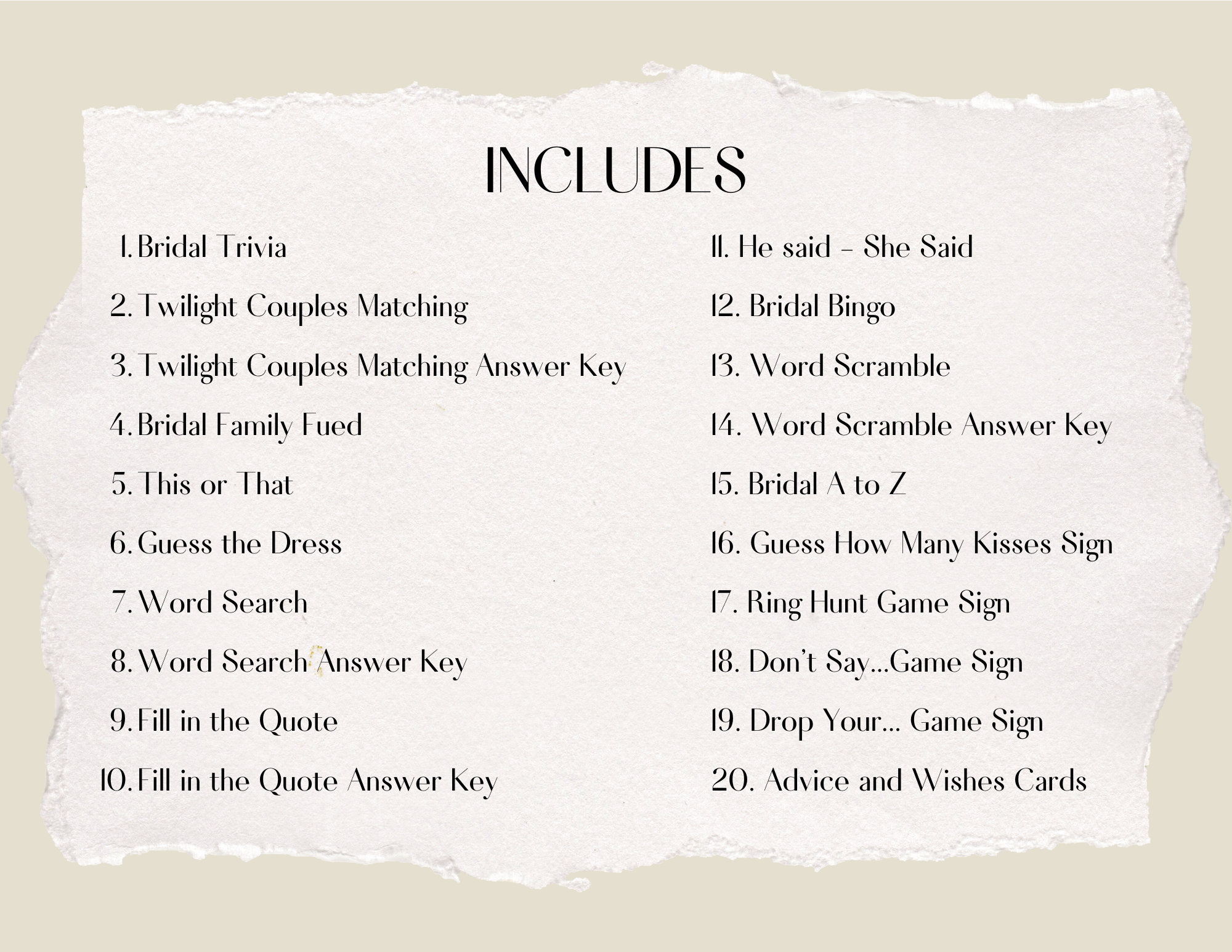 Bridal Shower Twilight Games, Bachelorette Party Twilight Games ...