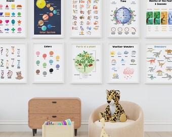 Set of 86 Educational Posters, Homeschool Learning Prints, Printables ...