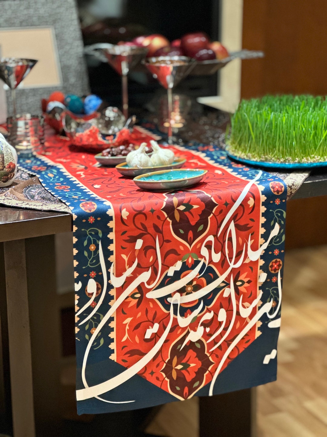 Elegant Nowruz Table Runner, Nowruz Decor, Persian New Year, Haftsin ...
