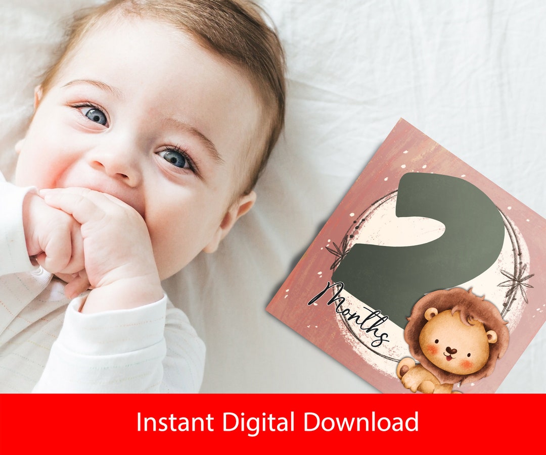 Baby Milestone Cards: Hand-drawn Animals, New Mom Gift (digital ...