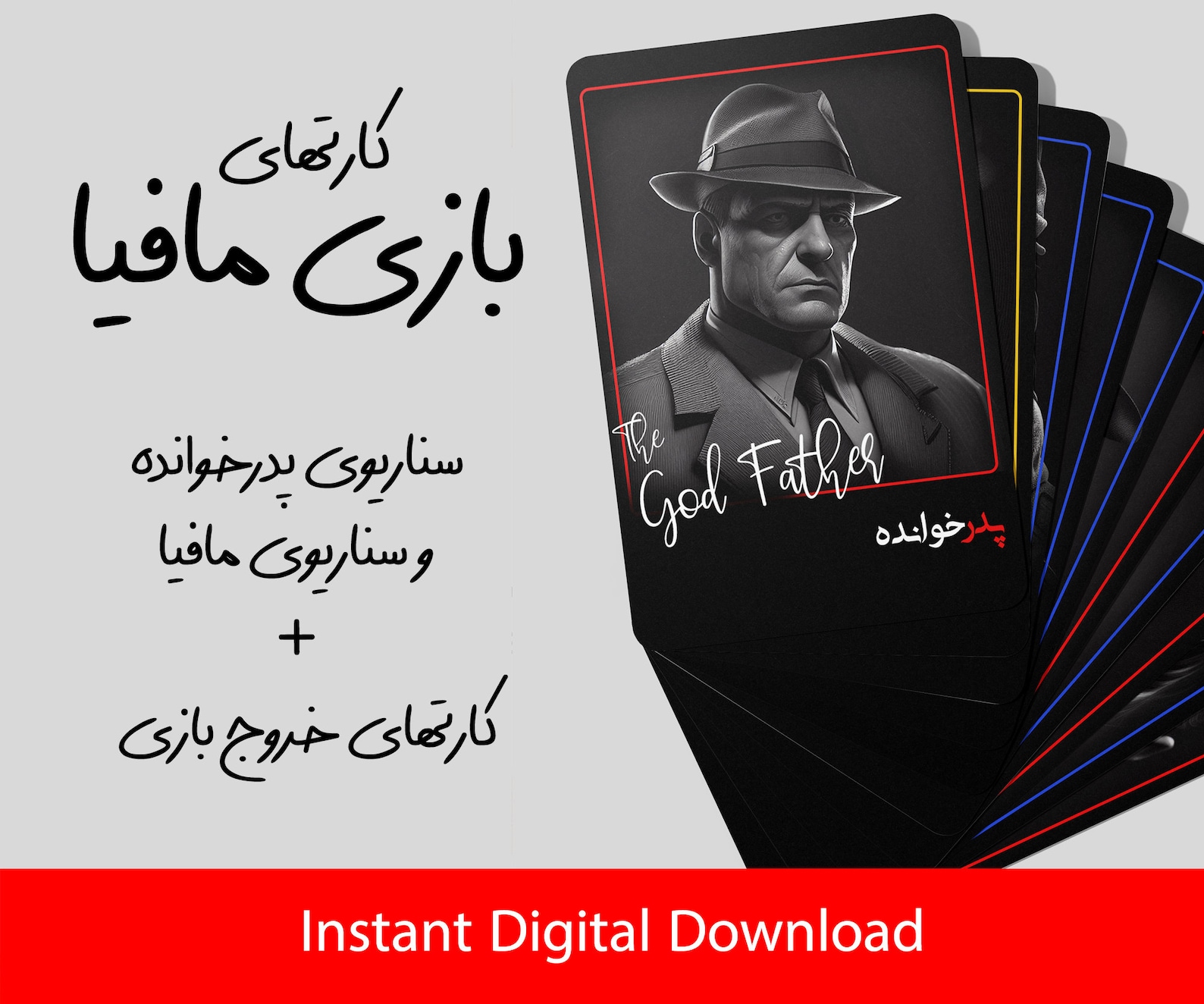 Persian Mafia Board Card Party Game (role-playing Game), Printable Game ...