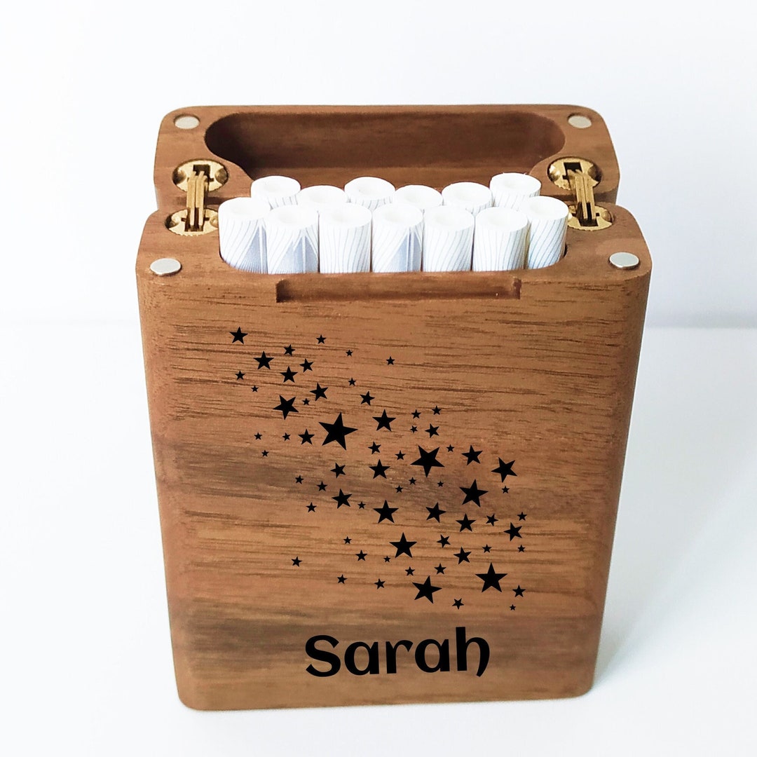 Custom Wood Cigarette Case / Personalized Joint Holder Case / Pre Roll ...