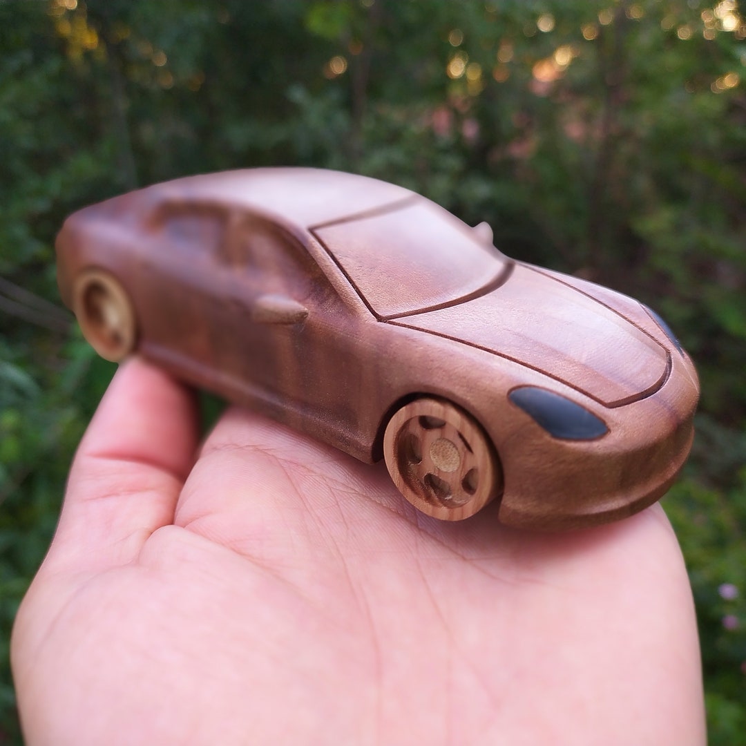 Walnut Wood Toy Car: Handmade Racing Car for Kids Engraved Optional ...