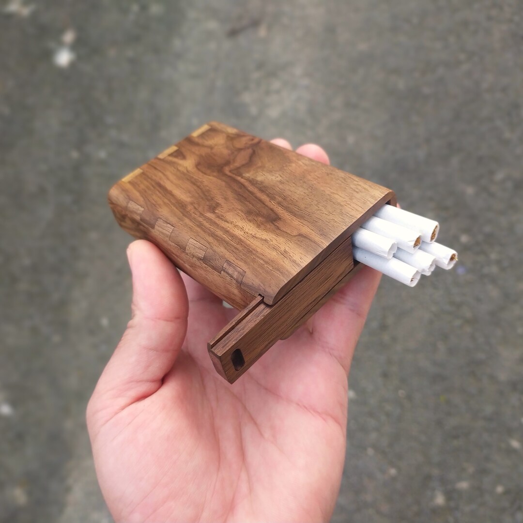 Cigarette Case Made of Beautiful Walnut Wood Capacity of 19 Slim ...