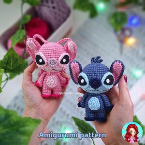 Stitch and Angel amigurumi pattern - Etsy Portugal