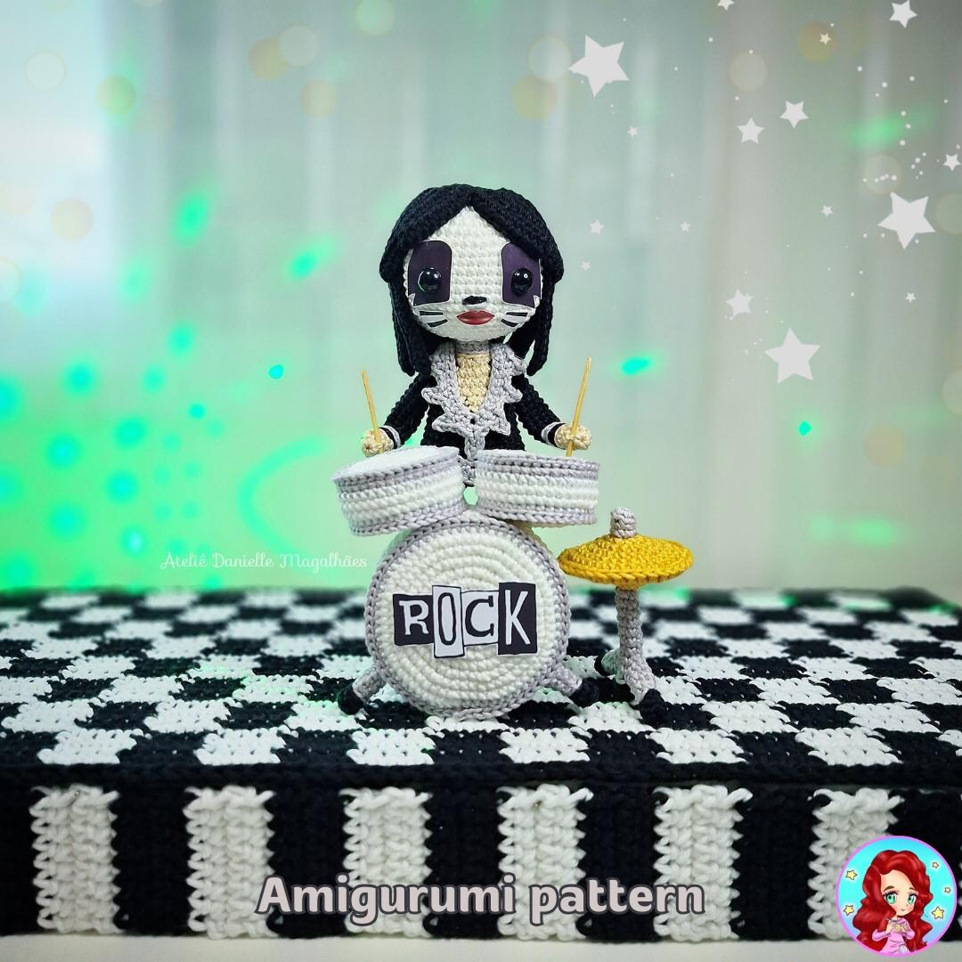 The Catman – Rock Doll Crochet Pattern + Drum Set (fanart Inspired) - Etsy