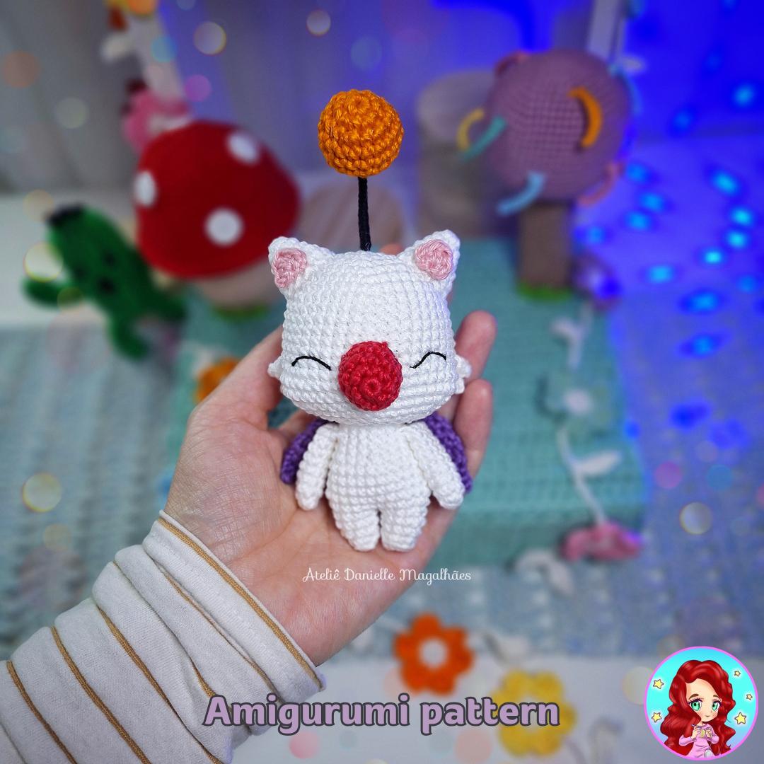 Moogle Amigurumi Pattern – Final Fantasy Inspired Fanart (PDF Crochet ...
