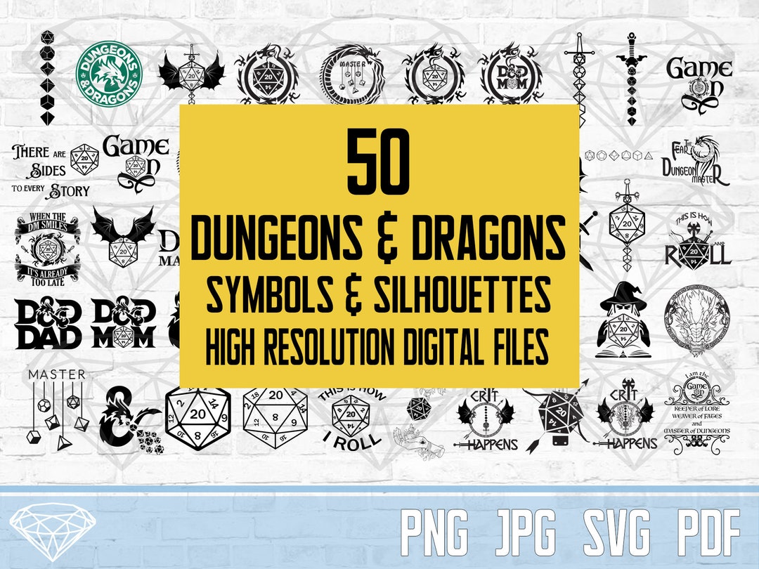 Dnd Dungeons and Dragons 50 Symbols & Silhouettes Png / Svg High Res ...