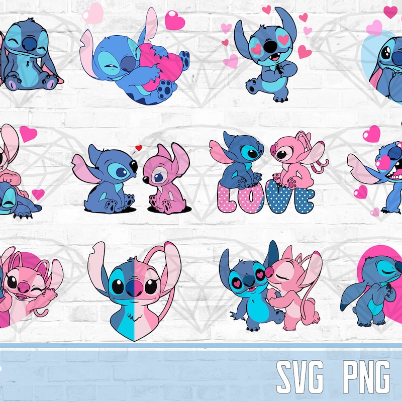 Stitch and Angel Png - Etsy