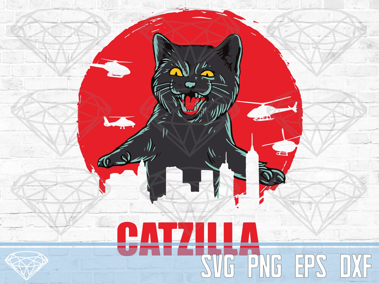 Catzilla Svg | Purrfect Godzilla Png | Cat Eps | Humor Humour Funny Dxf ...