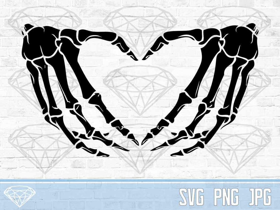 Skeleton Heart Svg | Skeleton Hands Png | Bones | Love | Valentine Jpg ...