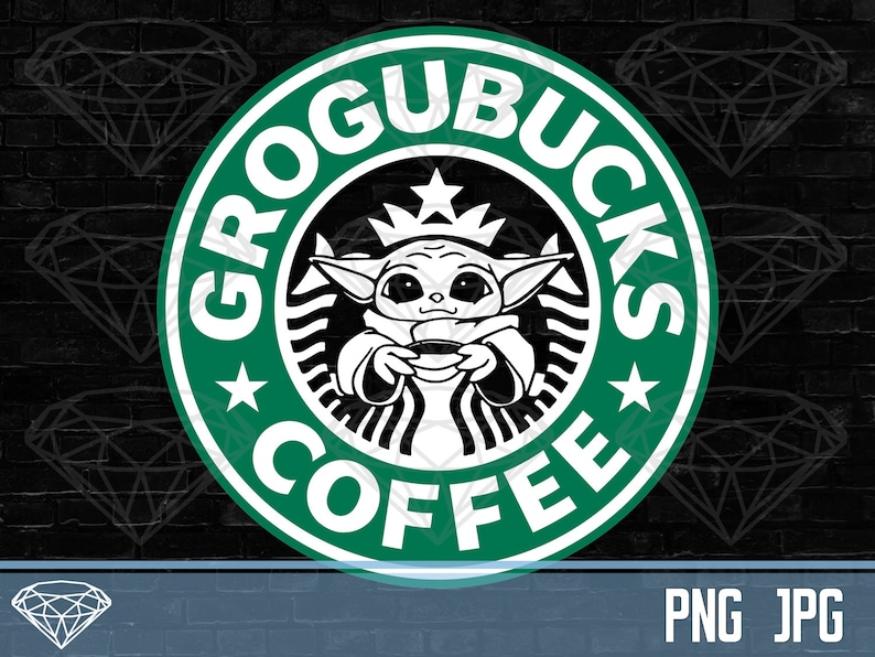 Grogu Baby Yoda Starbucks Grogubucks Star Wars Png / Jpg Funny High Res ...