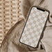 Beige Checkered Retro Phone Wallpaper, Soft Creamy Handpainted iPhone ...