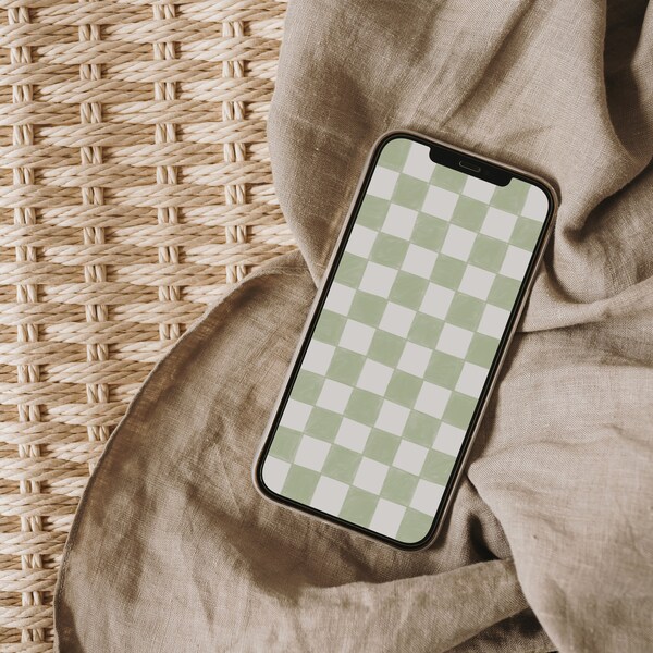 Green Checker Wallpaper - Etsy