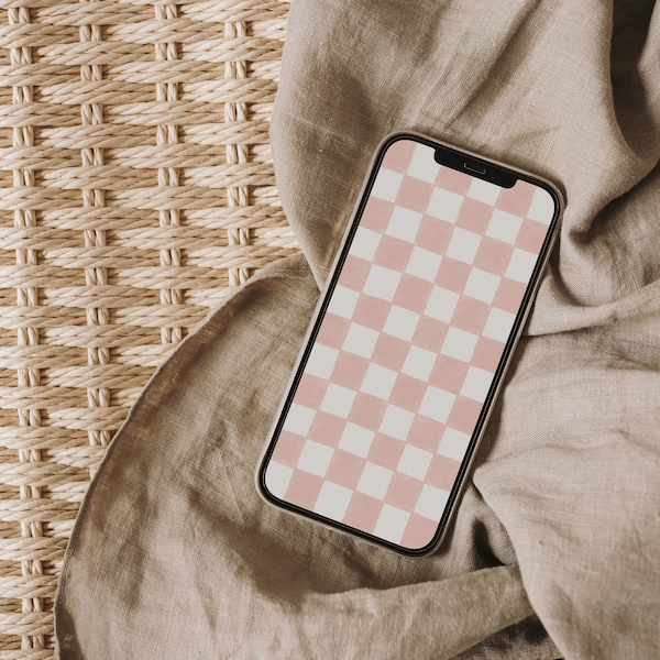 Pink Checkered Wallpaper Background - Etsy