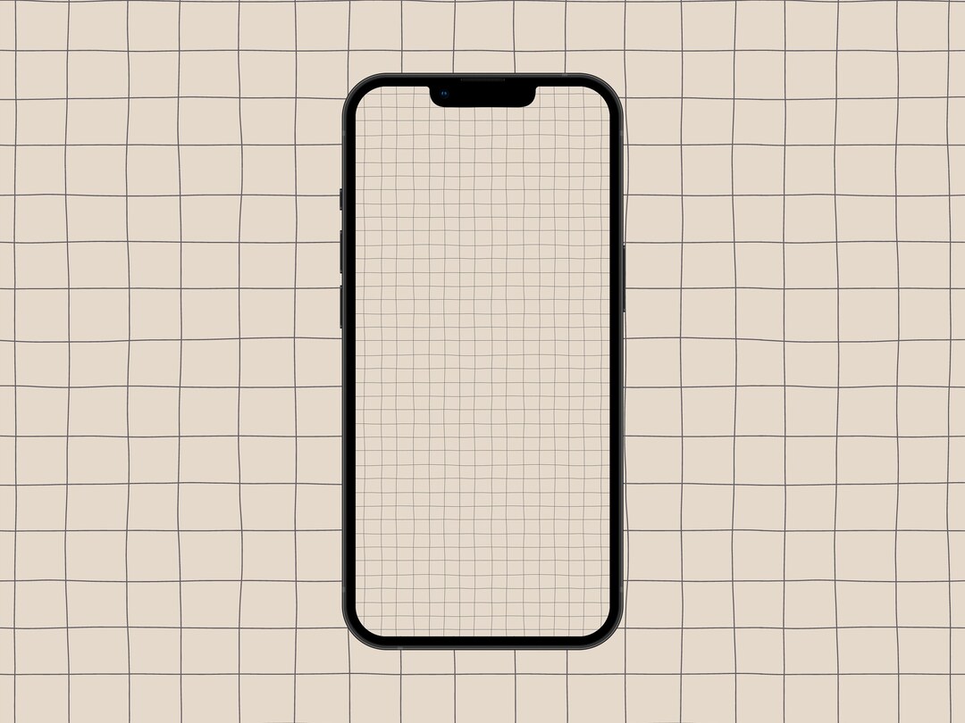 Neutral Handdrawn Checkers iPhone Background, Beige Checkered Phone ...