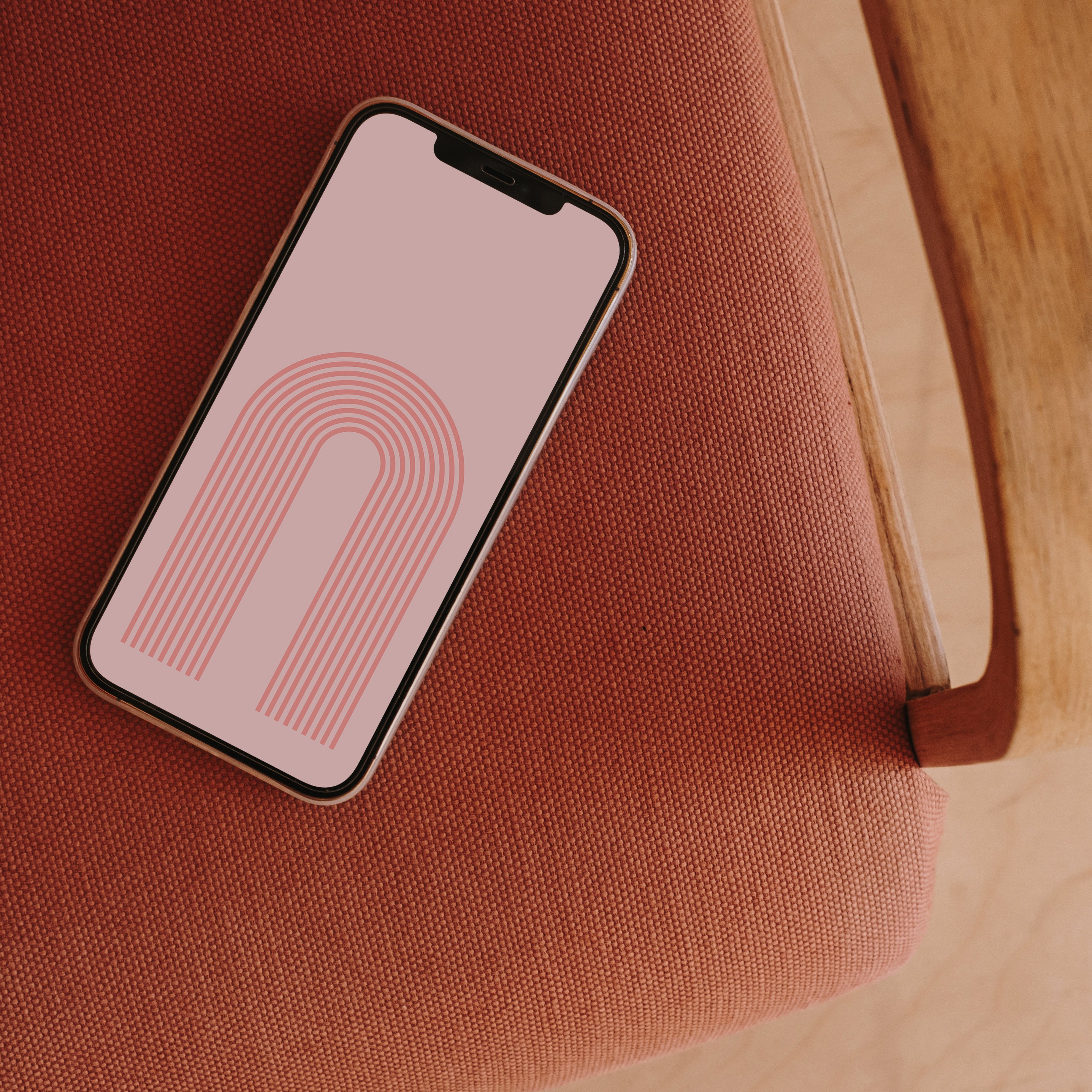 Pink Pastel Rainbow Phone Wallpaper, Mid Century Modern Elements iPhone ...