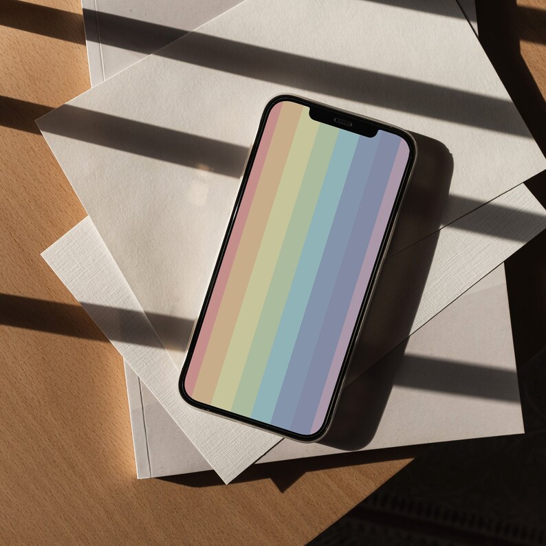 Pastel Rainbow Lines iPhone Wallpaper, Colorful Funky iPhone Background ...