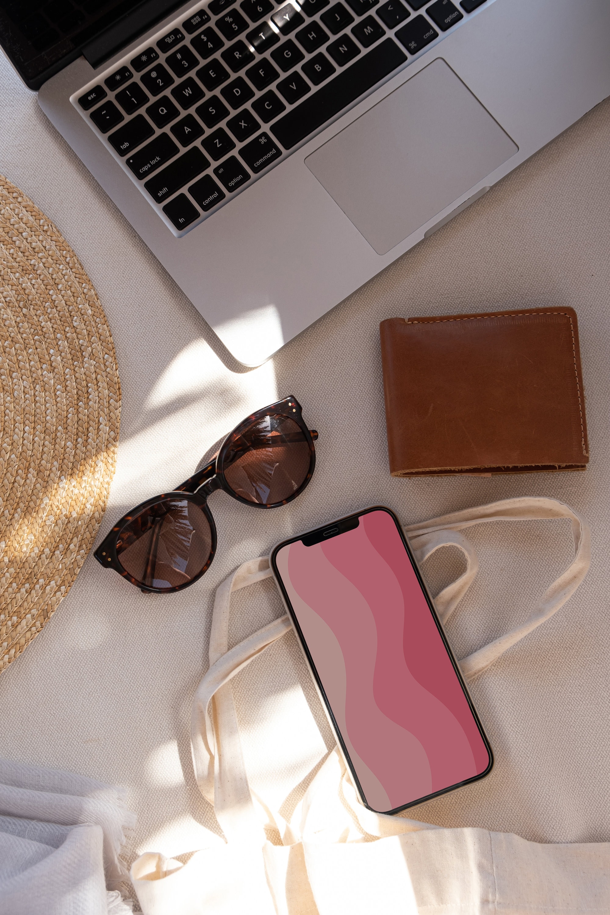 Cute Pink Wavy iPhone Wallpaper, Sea Waves Phone Wallpaper, Blush Wave ...