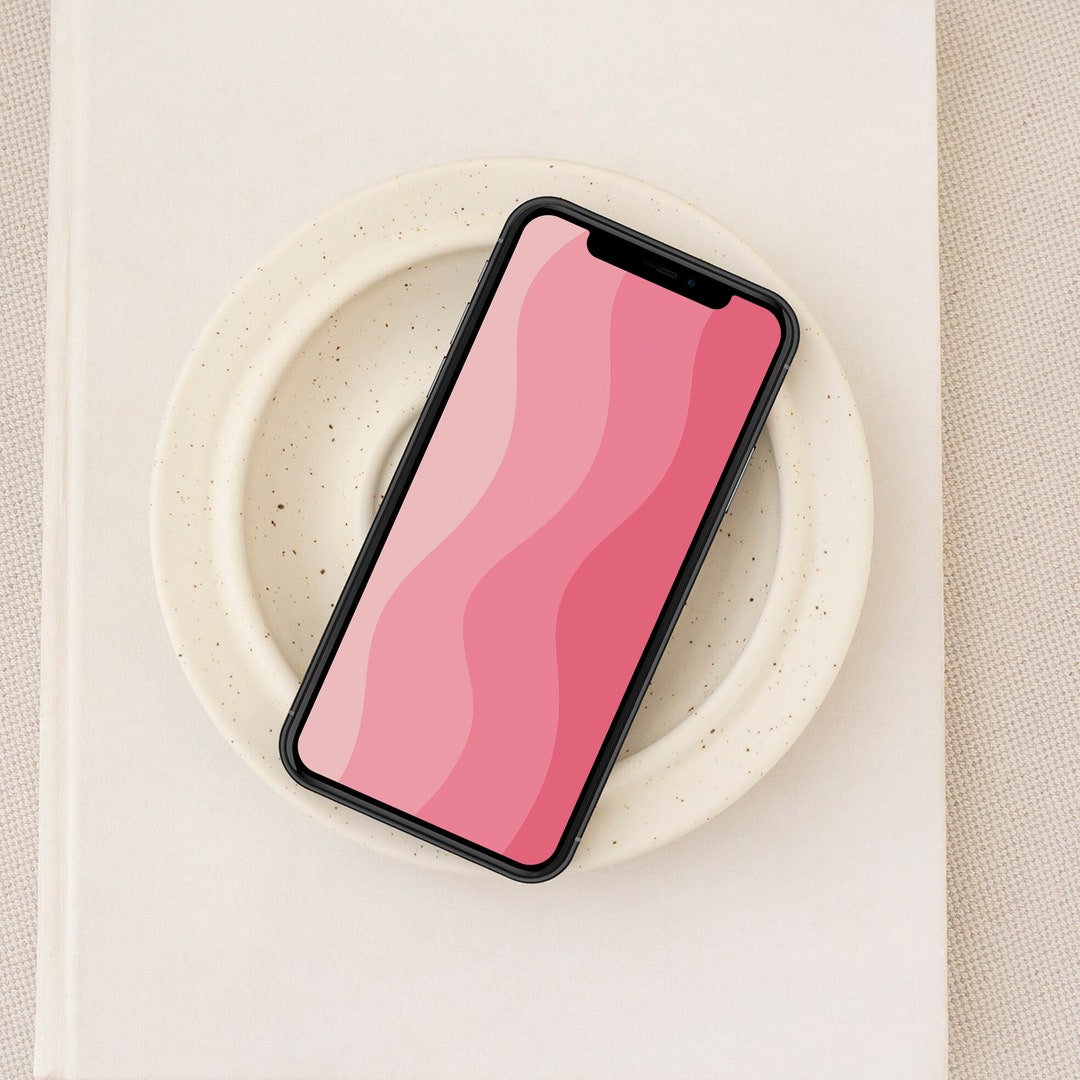 Cute Pink Wavy iPhone Wallpaper, Sea Waves Phone Wallpaper, Blush Wave ...