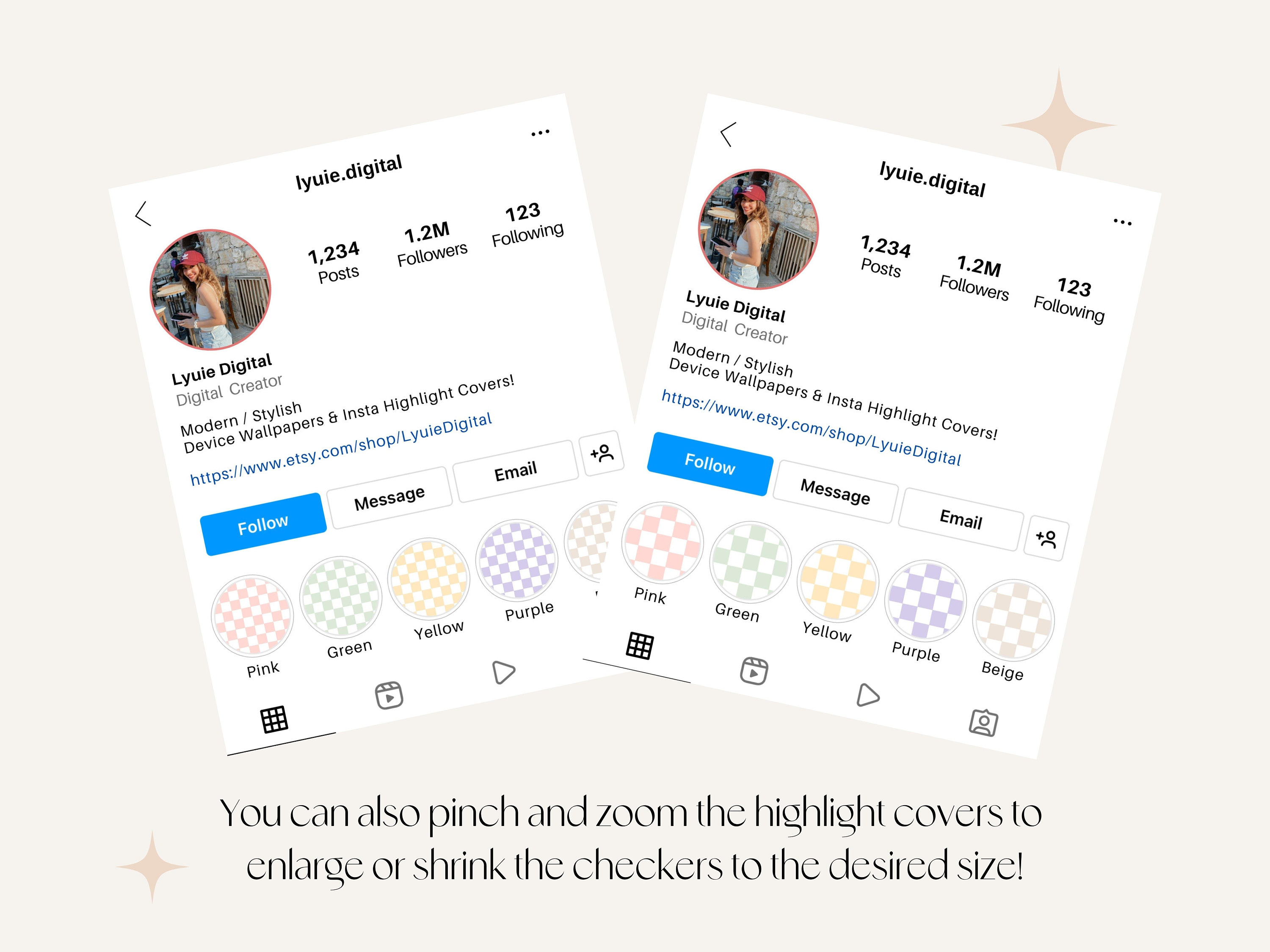 20 Pastel Checkered Instagram Highlight Covers, Minimal Checked IG ...