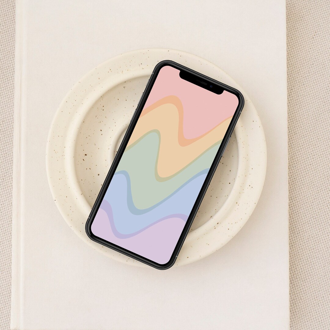 Wavy Rainbow Pride iPhone Wallpaper, Cute Queer Phone Wallpaper, Pride ...