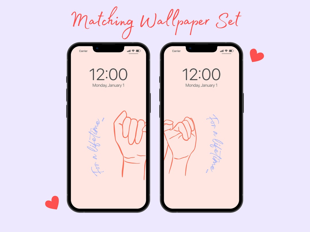 For a Lifetime - Matching Wallpaper Set for Couples Bffs, Pinky Promise ...