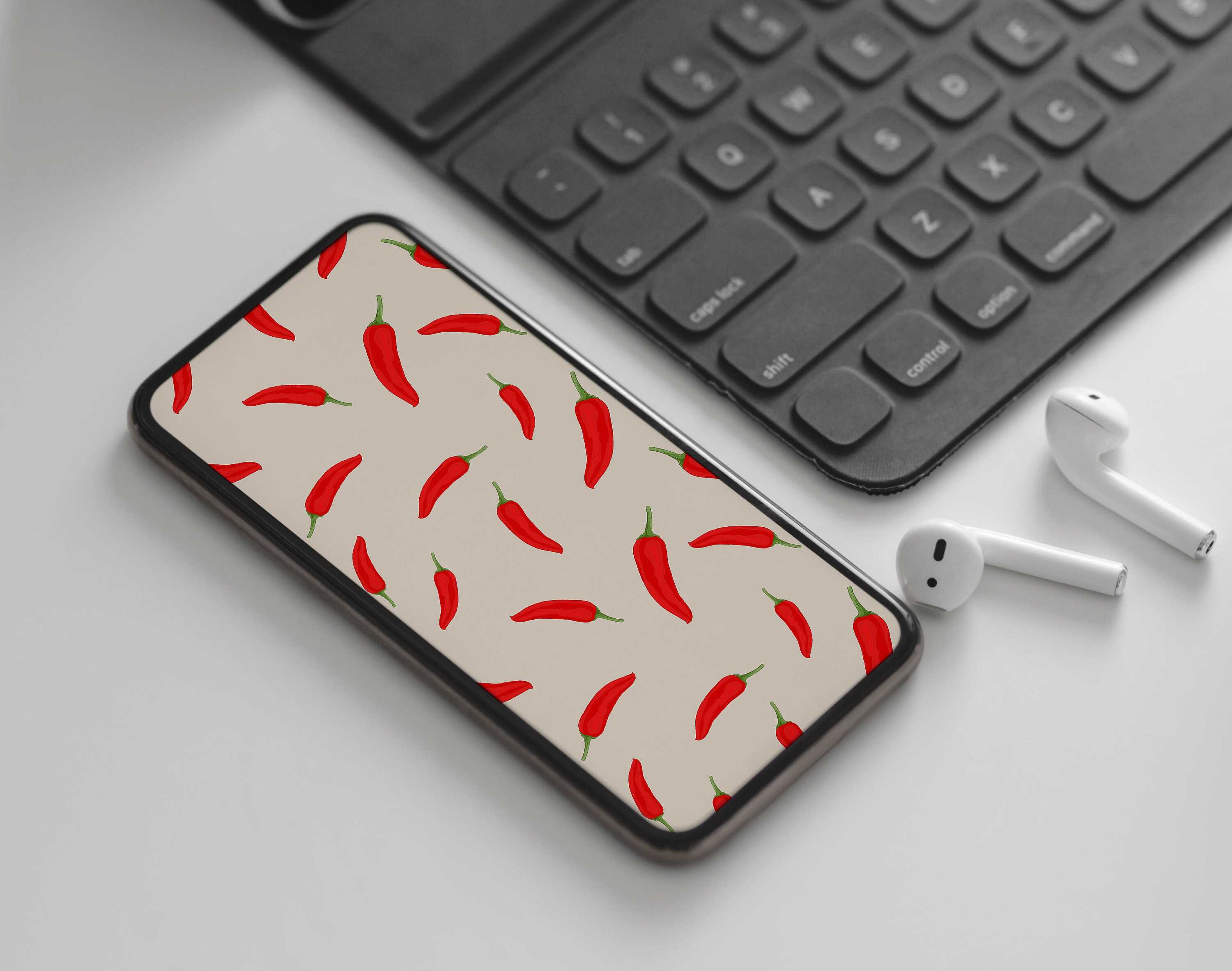 Red Chili Peppers Iphone Wallpaper Hot Pepper Pattern Phone - Etsy