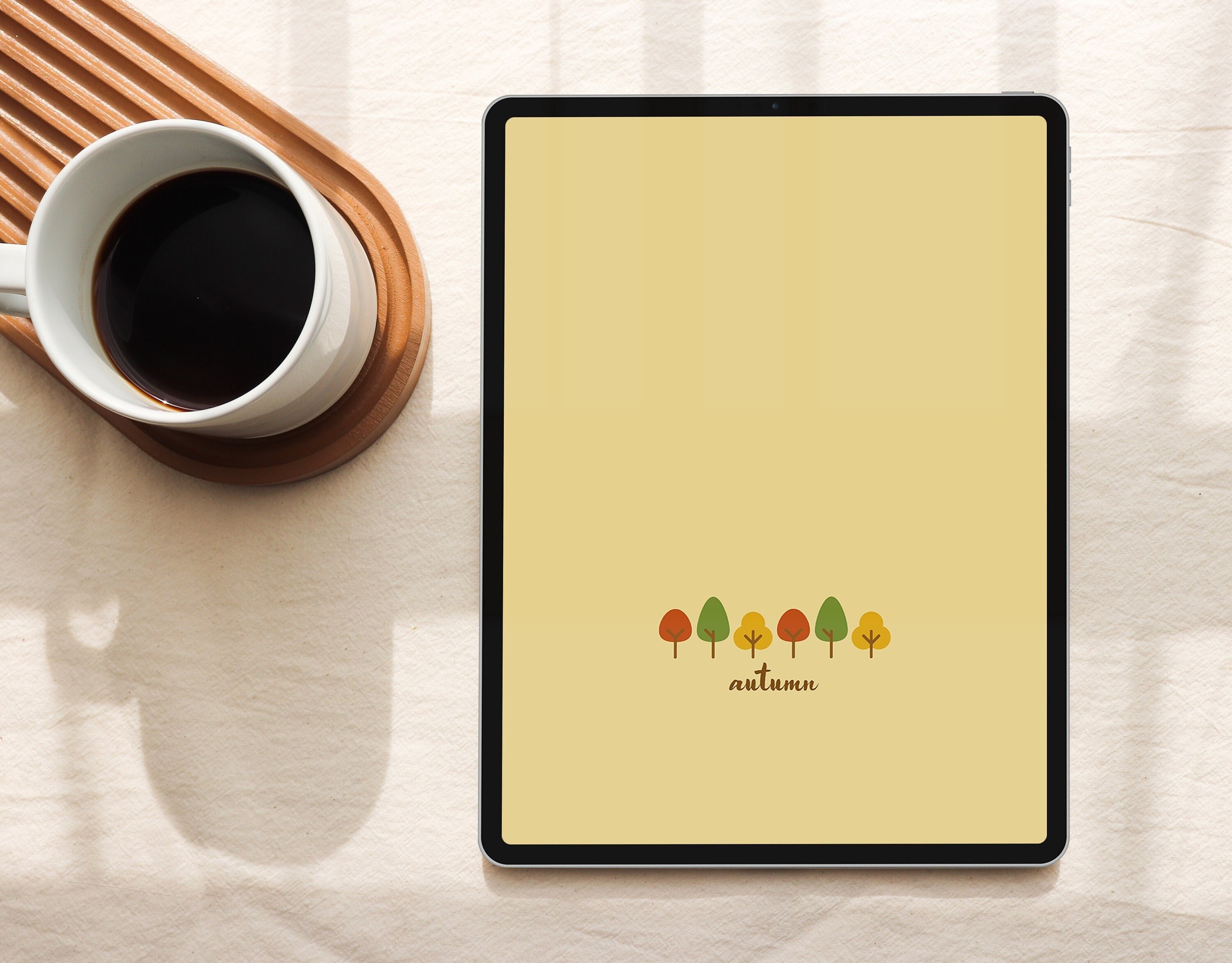 Aesthetic Autumn iPad Wallpaper, Cute Autumn Trees Tablet Background ...