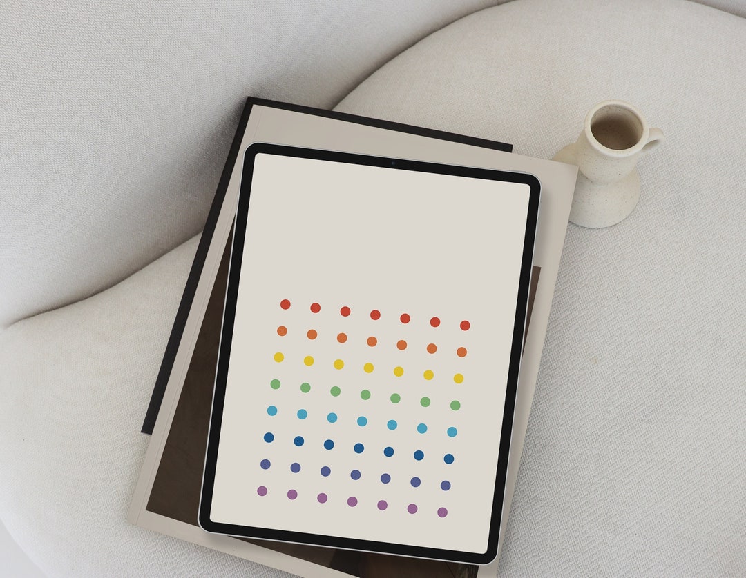 Rainbow Dots Colorful iPad Wallpaper, Stylish Aesthetic Tablet ...