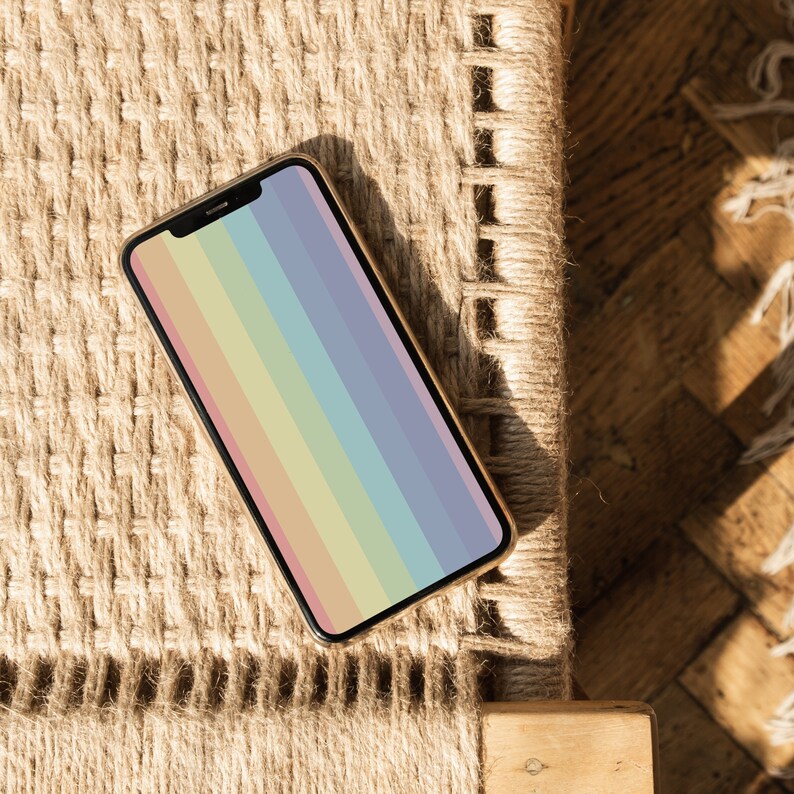 Pastel Rainbow Lines iPhone Wallpaper, Colorful Funky iPhone Background ...