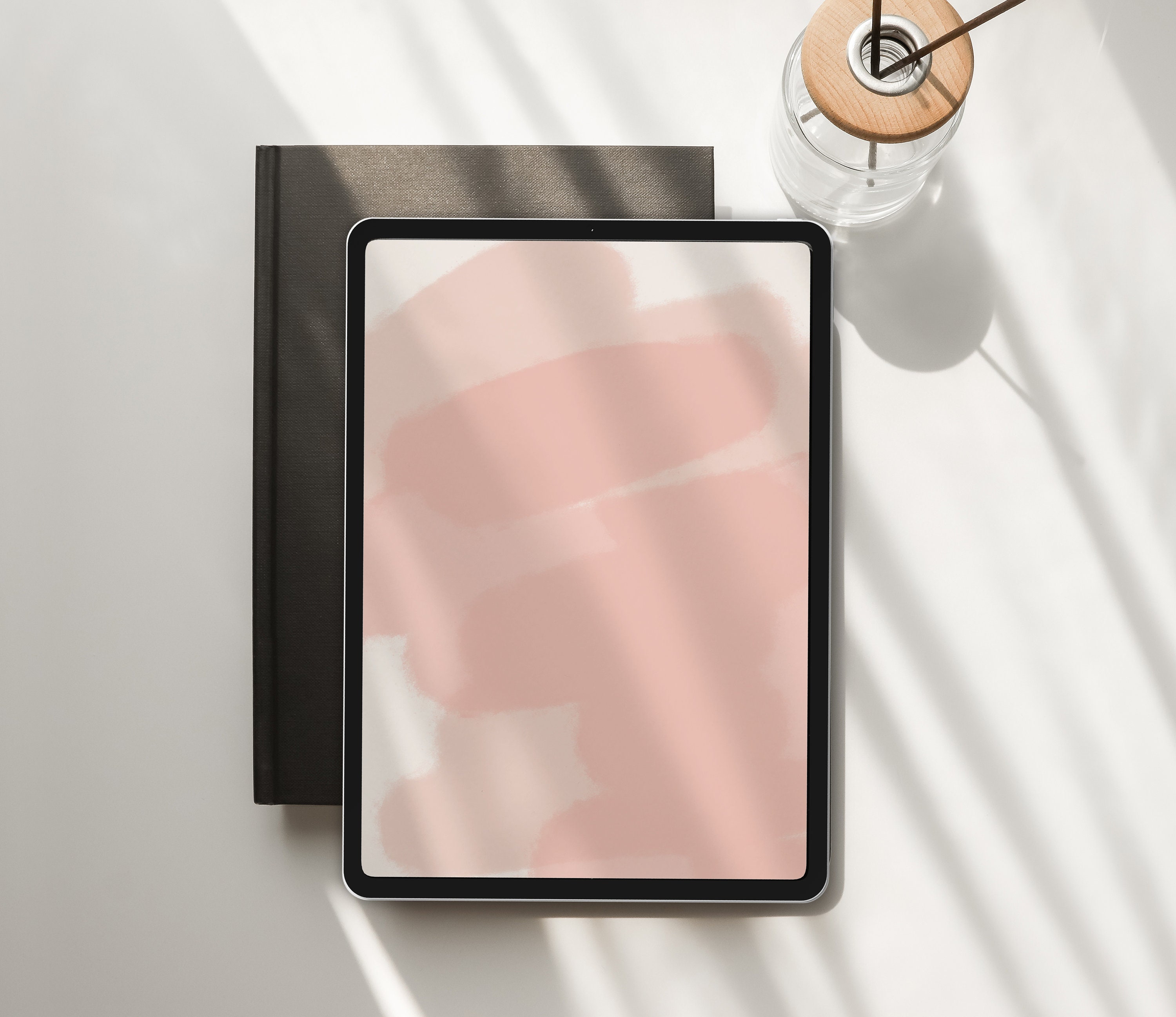 Pink Aesthetic iPad Wallpaper, Paint Brush Strokes Tablet Background ...