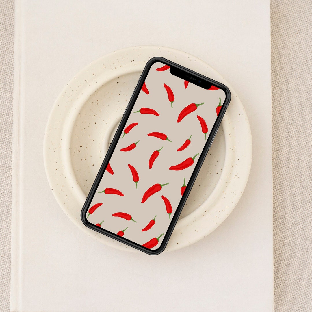 Red Chili Peppers iPhone Wallpaper, Hot Pepper Pattern Phone Wallpaper ...