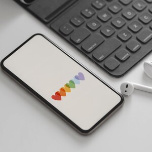 Rainbow Hearts iPhone Wallpaper, Pride iPhone Background, LGBTQ Phone ...