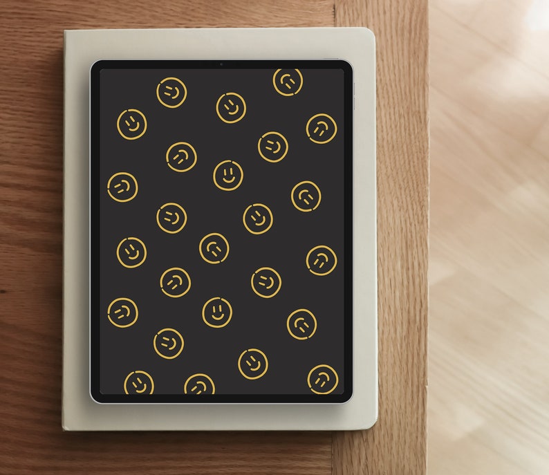 Yellow Smiley iPad Wallpaper, Fume Yellow Smiling Faces Tablet ...