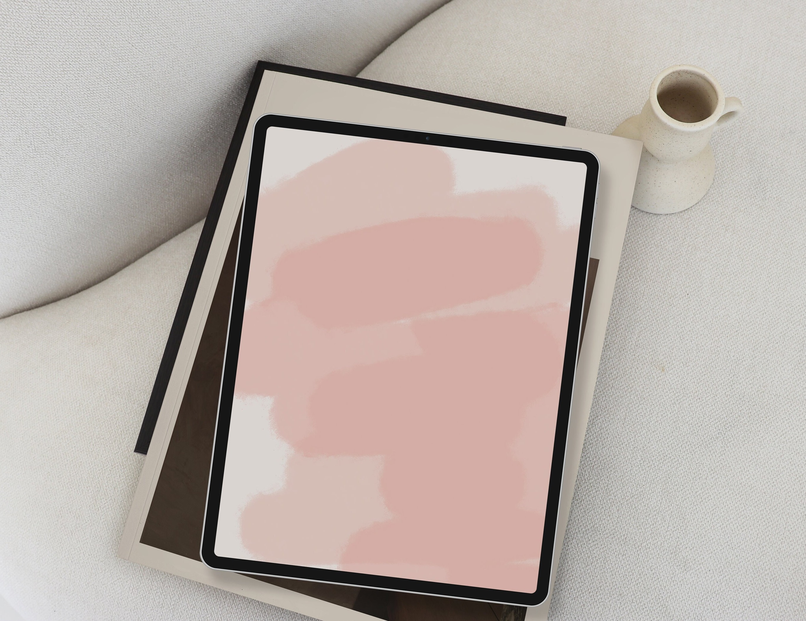Pink Aesthetic iPad Wallpaper, Paint Brush Strokes Tablet Background ...
