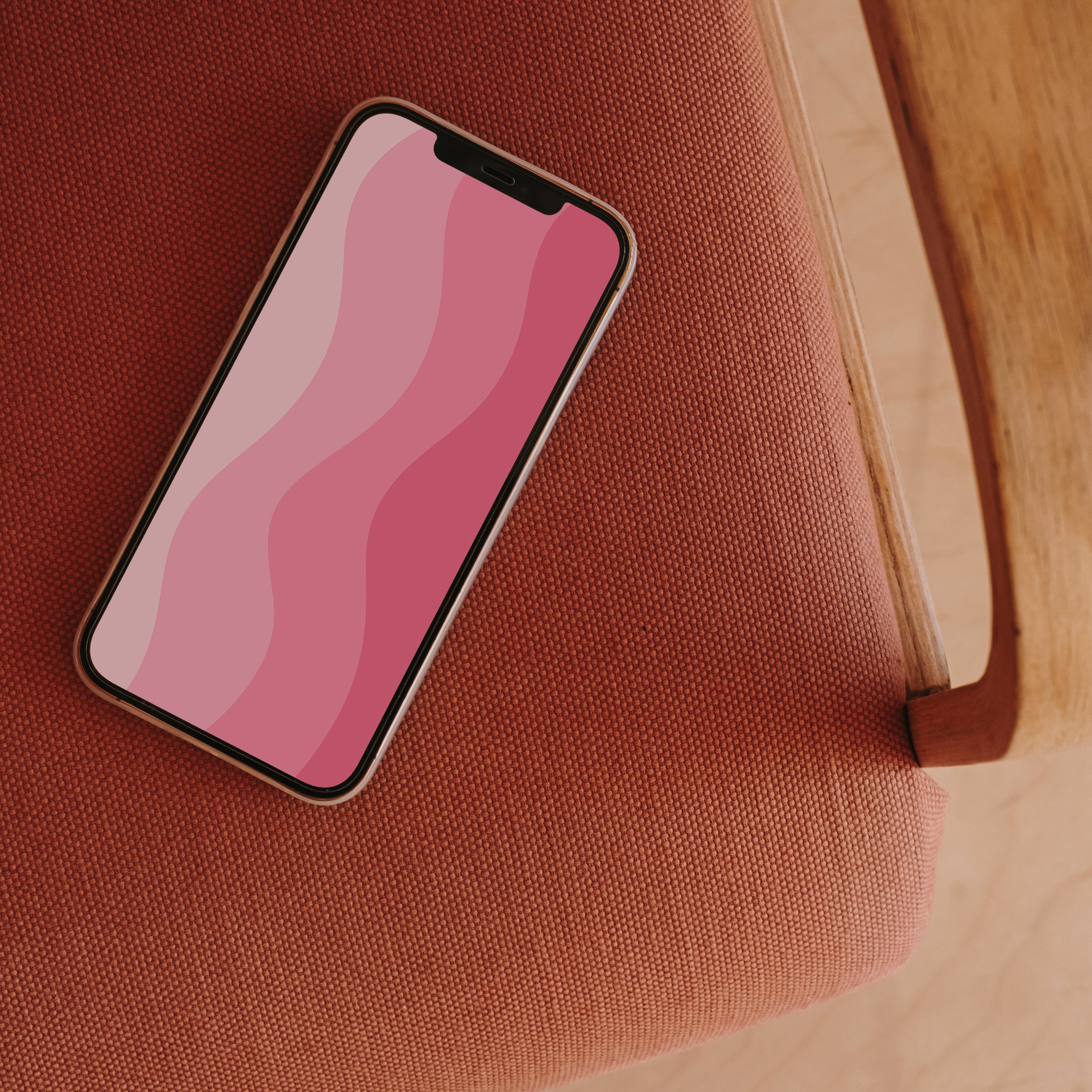 Cute Pink Wavy iPhone Wallpaper, Sea Waves Phone Wallpaper, Blush Wave ...