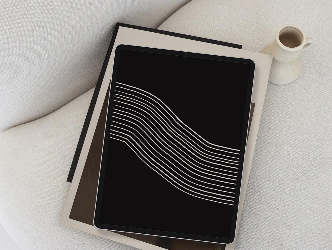 Black Aesthetic iPad Wallpaper, Neutral Beige Tablet Lock Screen, Beige ...